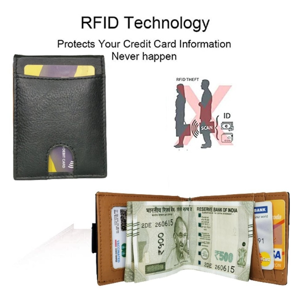 Slim Wallets For Men Bifold Mens Wallet With Removable Money Clip RFID ...