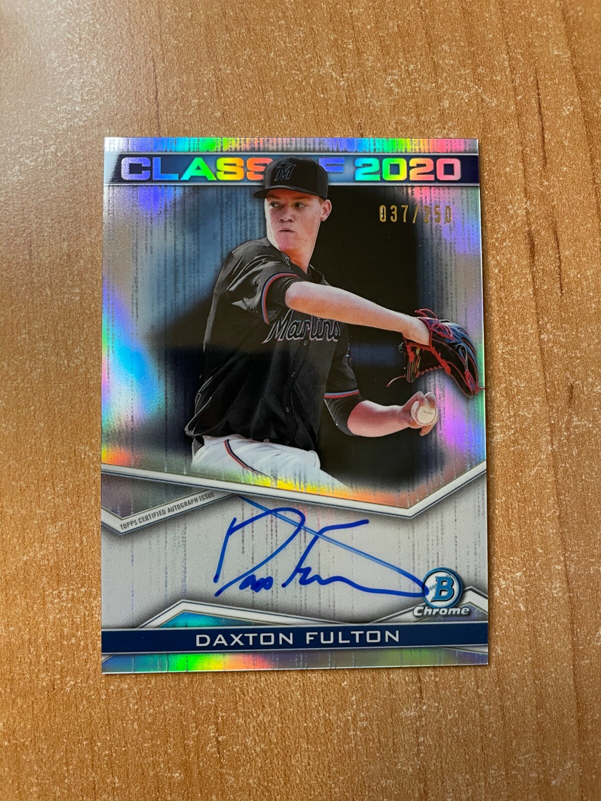 2020 Bowman Draft - Daxton Fulton - Class of 2020 Auto #d 037/250 ...