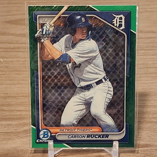 Carson Rucker 2024 Bowman Chrome 1st Bowman Green Shimmer Refractor /99 ...