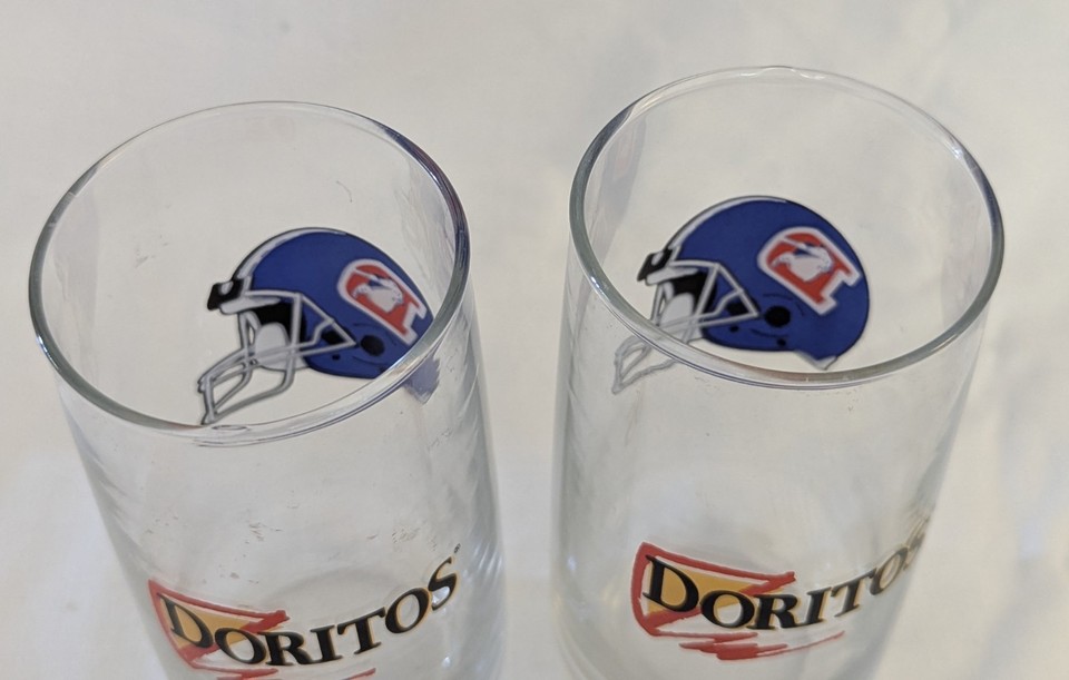 Set Of 2 Denver Broncos NFL Old Logo Design Doritos Glass Tumbler 6 ...
