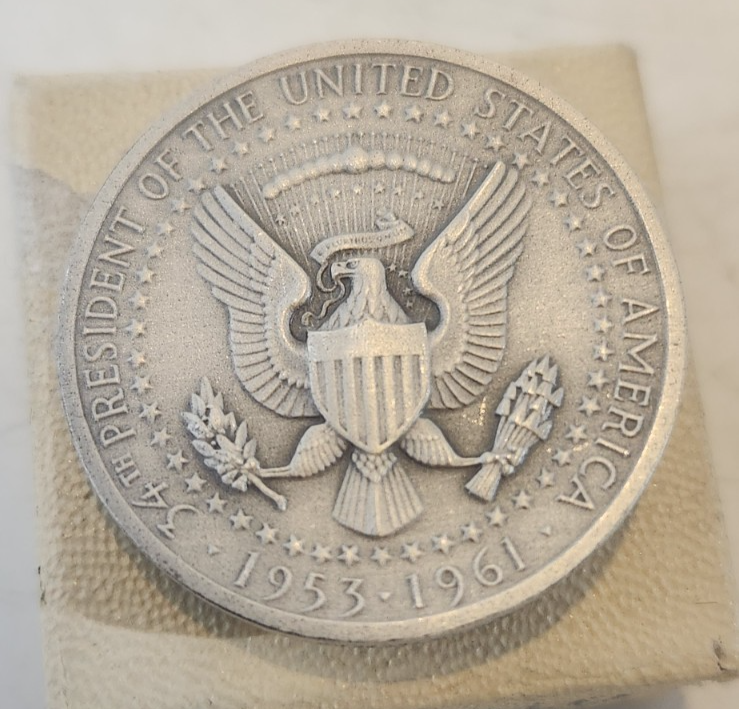 RARE DWIGHT D. EISENHOWER 34th President .999 Silver Medal Medallic Art ...