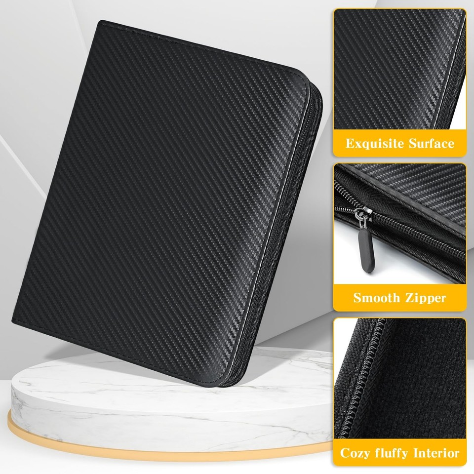 Jumbo Card Binder for PKM– PU Leather Ringless Card Collection Binder ...