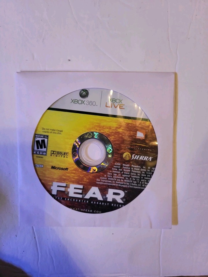 xbox 360 fear first encounter disc only Untested | eBay
