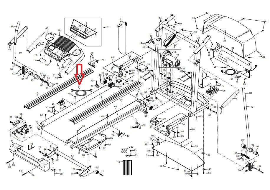 Proform 490 LS 831.291610 Treadmill 75" INcline Wire Harness Extension ...