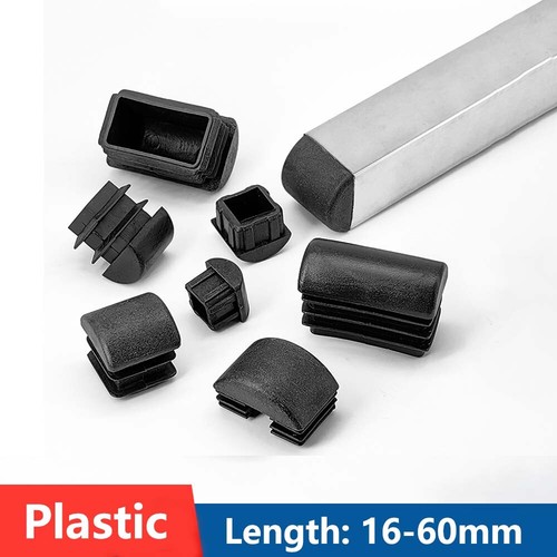 Black Square Domed Plastic Inserts End Caps For Metal Furniture Table ...