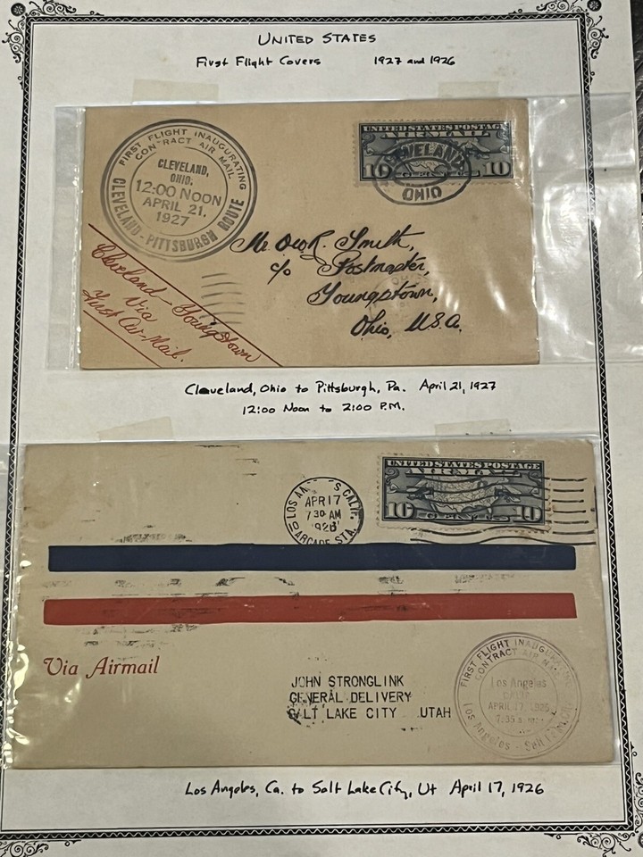 COLLECTION US AIRMAIL FIRST FLIGHT STAMP COVERS: w/CANCELS 1927-1931 18 ...