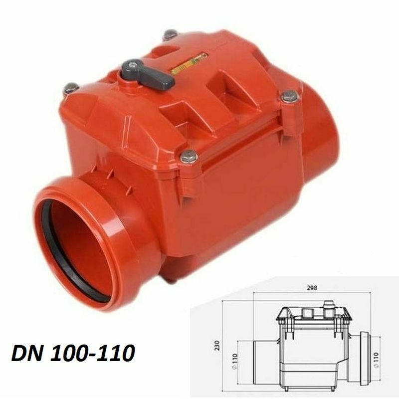 Pvc ontstoppingsstuk met keerklep Terugslagklep 50, 75, 110, 125, 160 ...