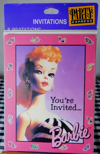 Vintage Barbie Birthday Party Invitations 8 Hallmark Cards & Envelopes ...