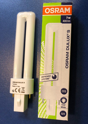 Osram Dulux S 7W/840 Lumilux Cool White G23 400 Lm Tube Lamp | eBay UK