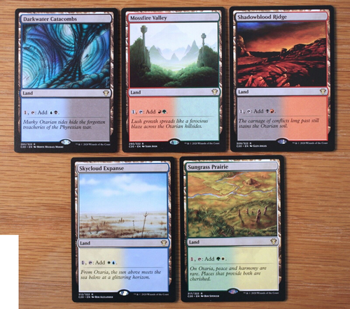 Set of All Five Odyssey-Style Filter Dual Lands NM Magic MTG Commander ...
