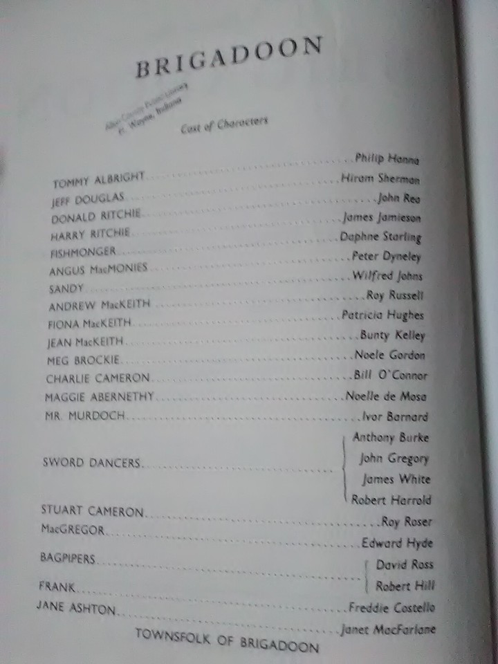 BRIGADOON, VOCAL SCORE, A MUSICAL PLAY, BOOK AND LYRICS BY ALAN JAY ...