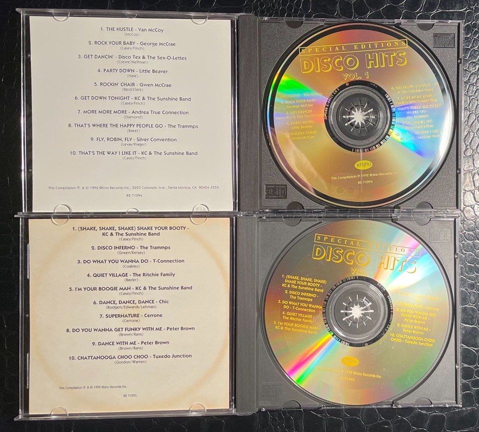 DISCO HITS VOL. 1 & 2 Rhino K.C. & The Sunshine Band CHIC Cerrone MINT ...