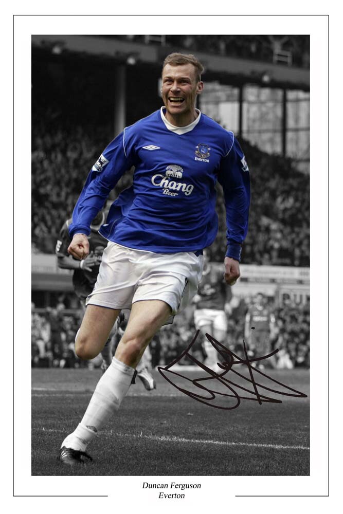 DUNCAN FERGUSON Signed Autograph PHOTO Signature Fan Gift Print EVERTON ...