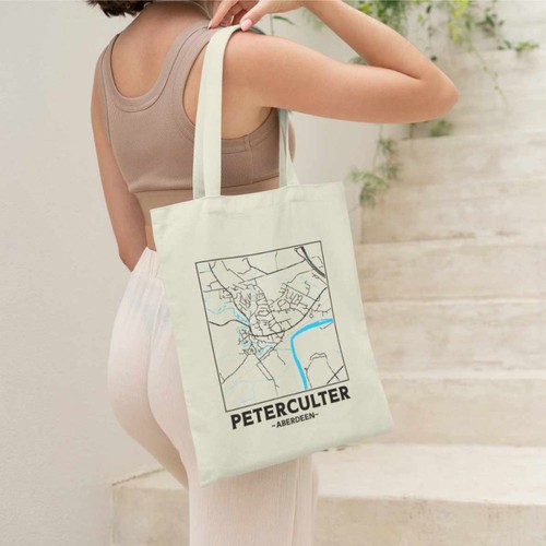 Peterculter, Aberdeen Town Map Cotton Shopper Tote Bag | eBay