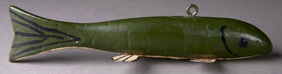 VINTAGE OLD MICHIGAN 7" SUCKER ICE FISH SPEARING DECOY~ FOLK ART ...