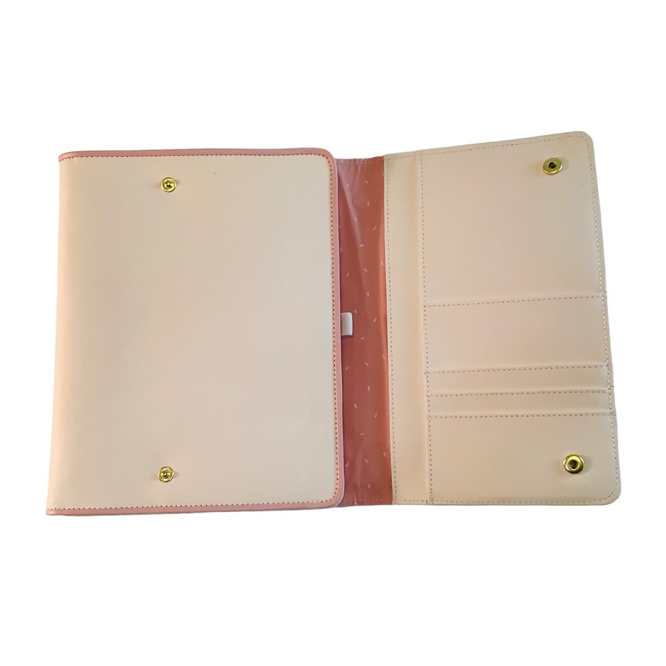 Kikki.K Leather Compendium Pink Trifold Notepad Padfolio "Today is Your ...