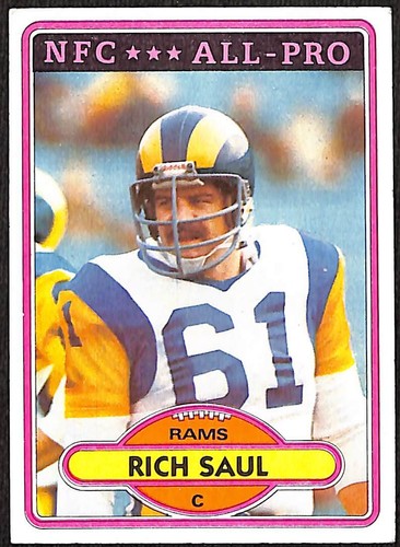 1980 Topps Rich Saul #25 AP Los Angeles Rams | eBay