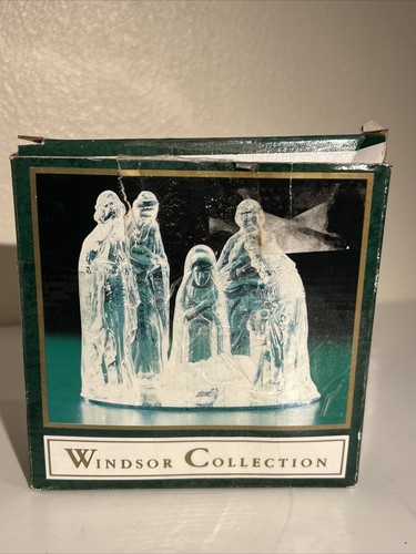 Windsor Collection 6 pc Nativity Set Pressed Glass Figures Tray Vintage ...