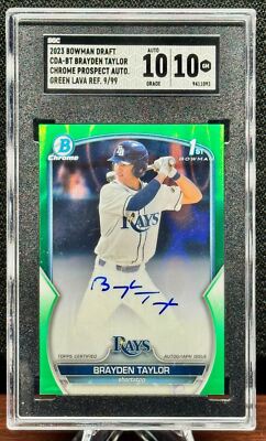 Brayden Taylor 2023 Bowman Chrome Rookie Green Lava Refractor RC Auto ...