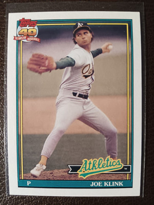 JOE KLINK OAKLAND ATHLETICS 1991 TOPPS 40 YEARS OF BASEBALL CARD #553 ...