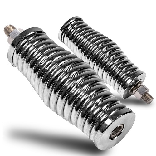 2pc Chrome Stainless Steel Heavy Duty CB Radio Antenna Spring Mount 3/8 ...
