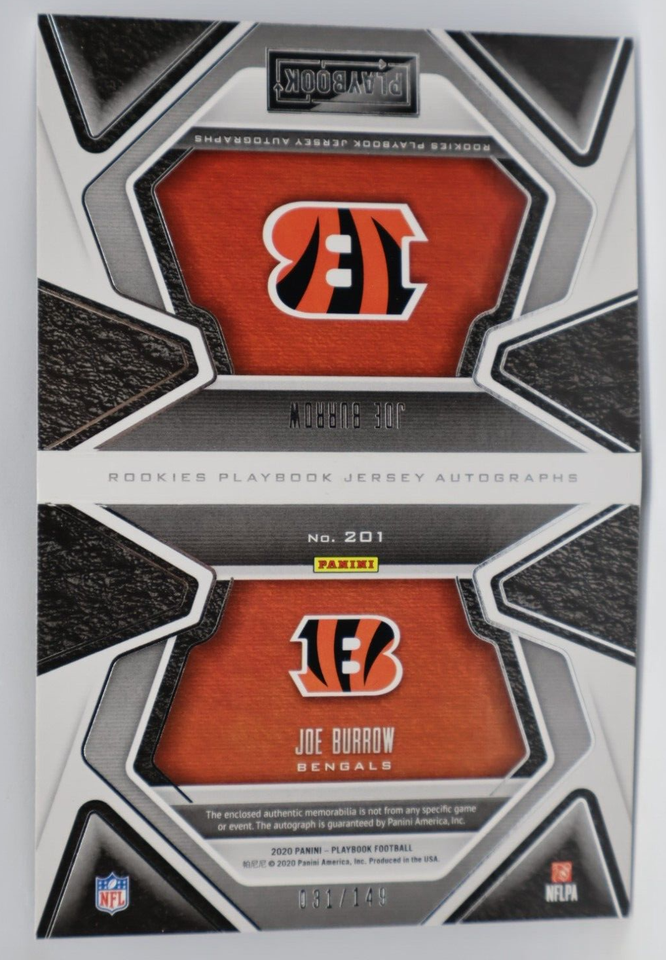 2020 Panini Playbook Booklet Patch Rookie Auto /149 Bengals RC - JOE ...