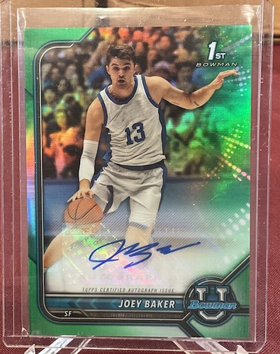 2021-22 Bowman Chrome U Joey Baker BCPA-JBA Green Refractor Auto /99 | eBay