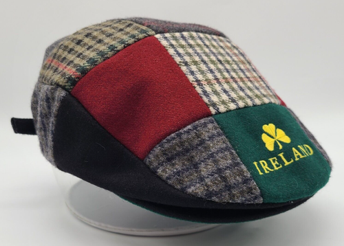 Vintage Ireland Patchwork Flat Cap Hat Adjustable Strap Embroidered ...