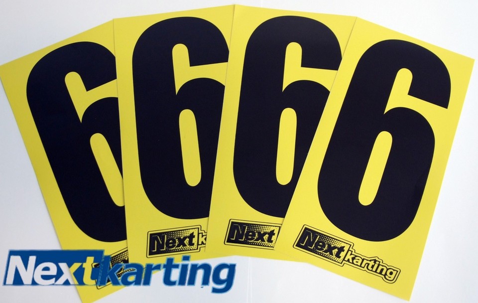 2 x Black numbers on Yellow background -Iame-X30 Rotax Cadet Karting ...