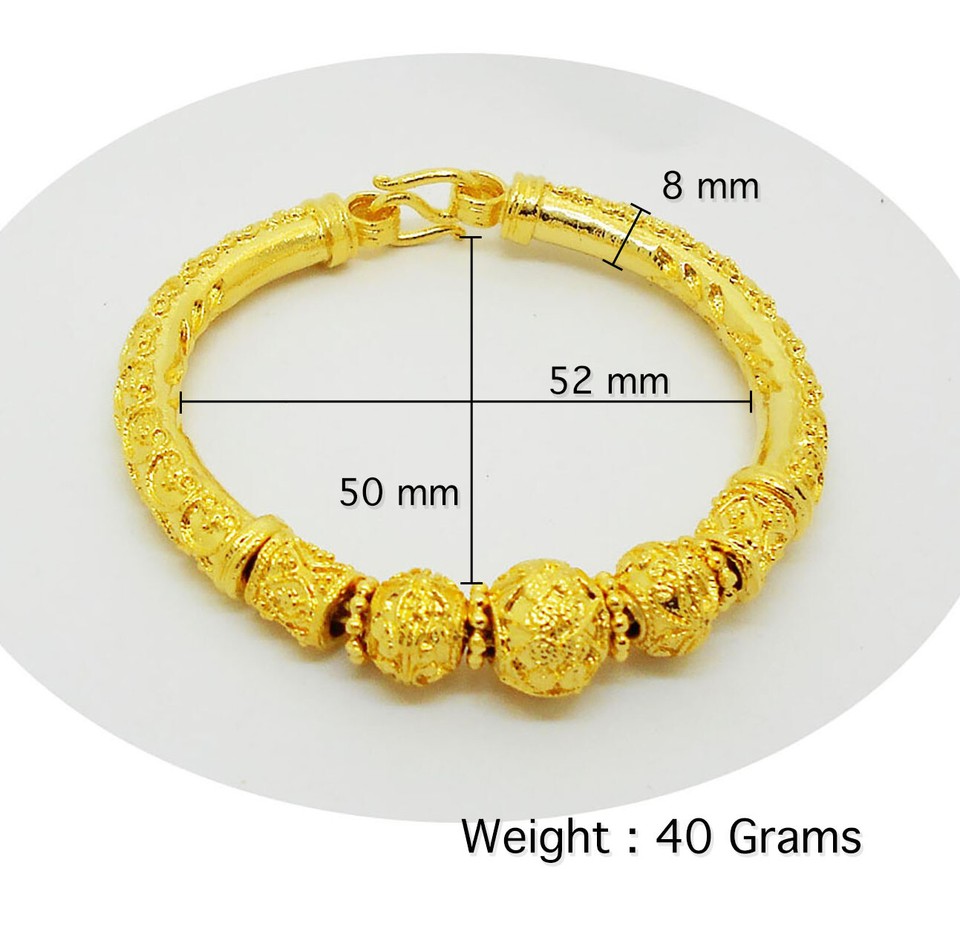 Lai Thai 22K 23K 24K Thai Baht Yellow Gold Plated Bracelet Bangle Women ...
