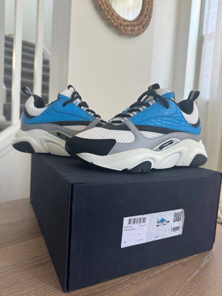dior b22 light blue croc sneakers | eBay