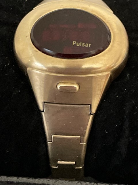 Vtg Ladies Pulsar P4 Oval Led14k Gold Filled Watch Time Computer Model ...