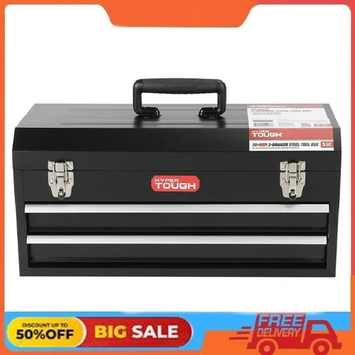 Hyper Tough 20-inch 2-Drawer Tool Box, Tool Chest with Flip-up Lid ...