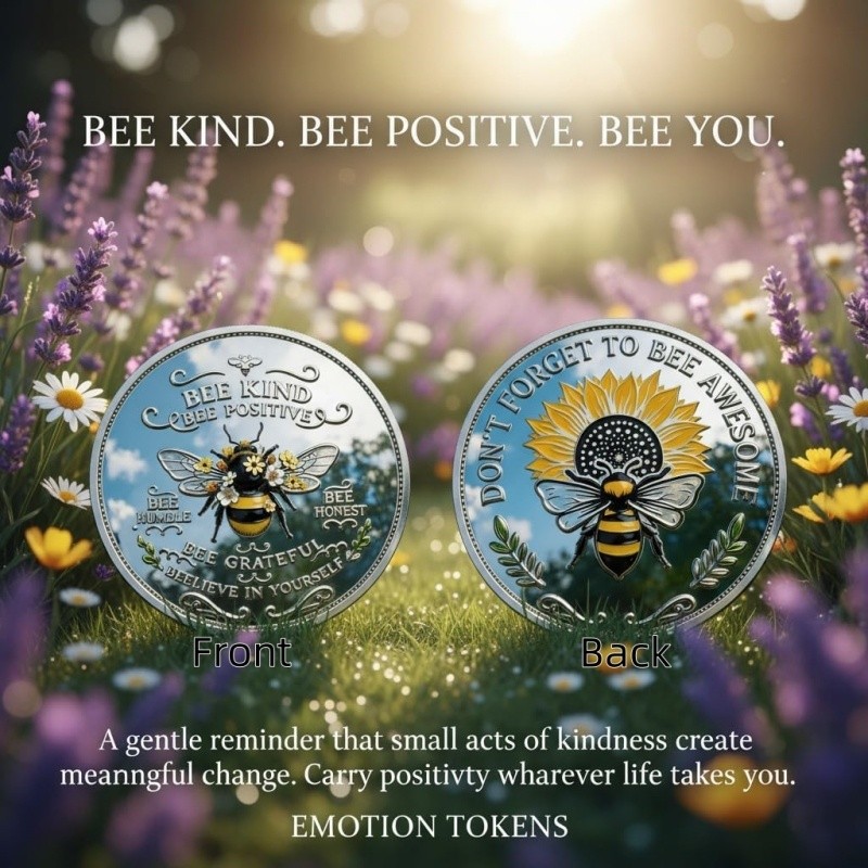 Bee Kind Positivity Commemorative Coin Inspirational Challenge Coin ...