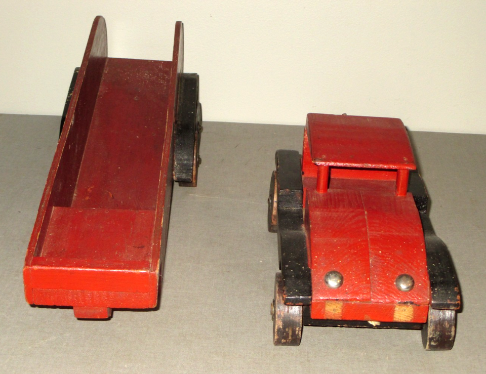 1930'S ORG- FOLK ART- HAND BUILT TRUCK- SEMI- TRAILER ANTIQUE TOY-32 ...