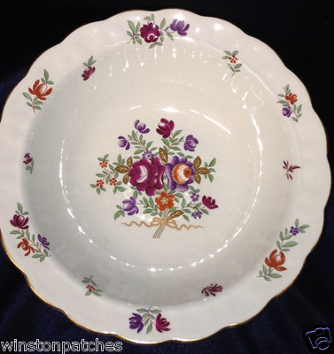 BOOTHS CHINA ENGLAND LOWESTOFT ROUND SERVING BOWL 9 1/8" FLORAL SPRAYS ...