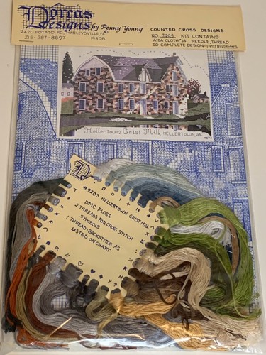 Dorras Designs by Penny Young Local Hellertown Grist Mill Counted Cross ...