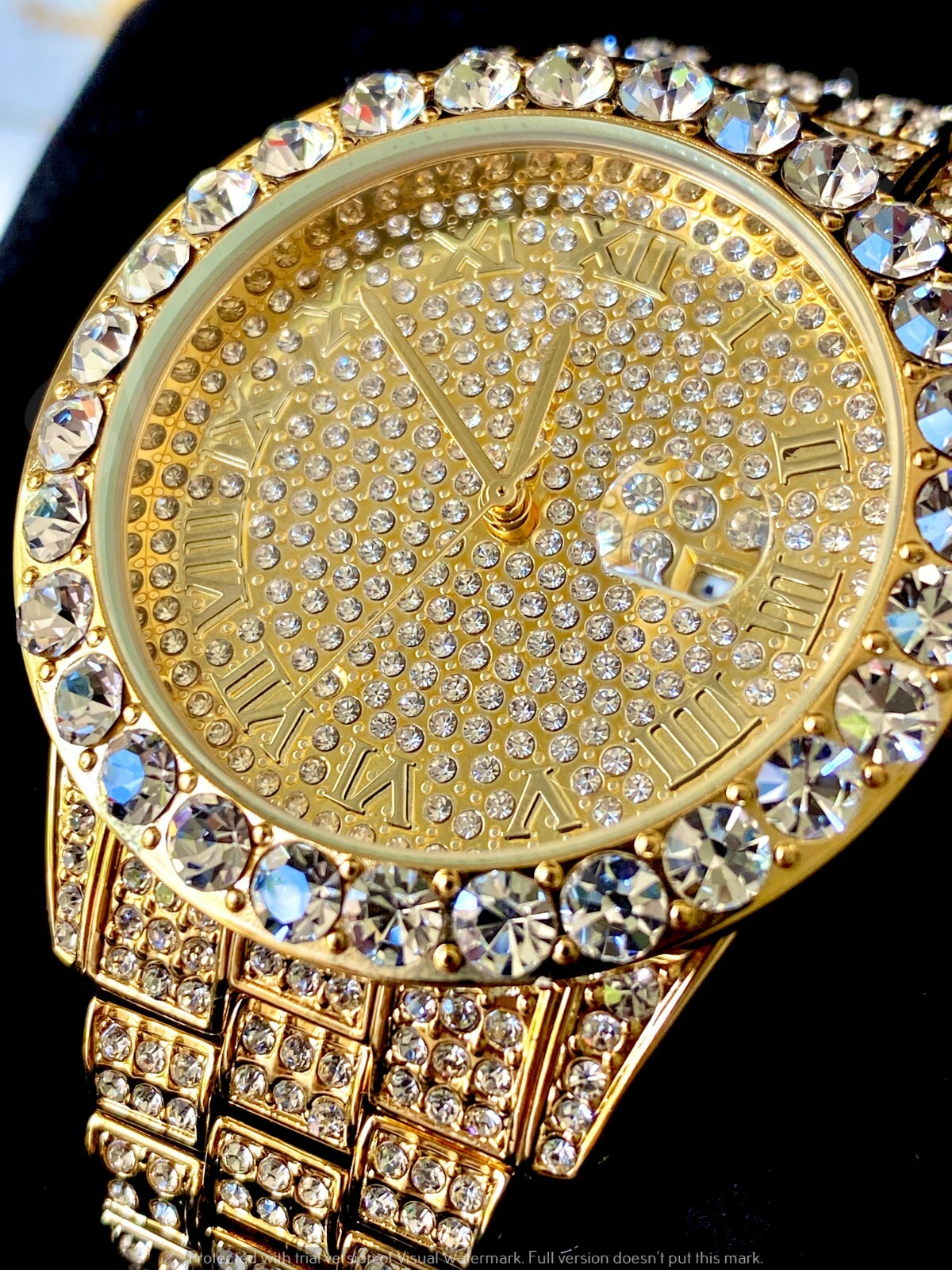 Mens Custom Fully Ice out Bling Round Icy Watch Iced Cz Quality ...