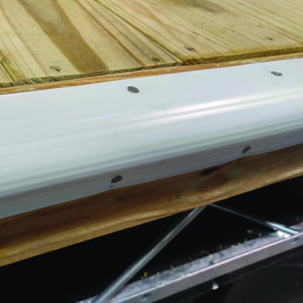 16' White Horizontal Dock Edging Marine Grade Flexible PVC P Shaped Rub ...