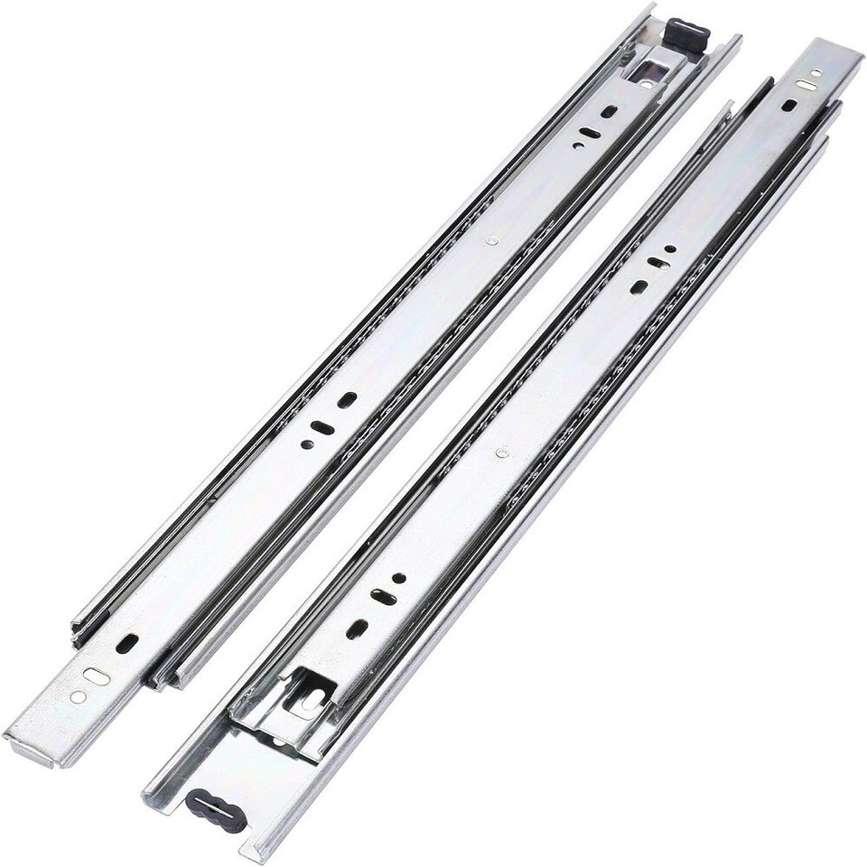 1/5Pair Full Extension Drawer Slides Rails 10"-24" 100LB Side Mount ...