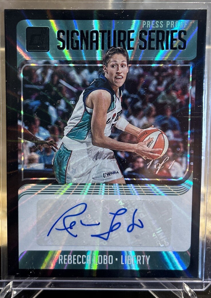 2019 Donruss WNBA Rebecca Lobo Signature Series Press Proof 1/1 BLACK ...