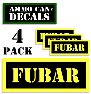 FUBAR Ammo Can Decals Ammunition Ammo Can Labels Vinyl Stickers 4 pack ...