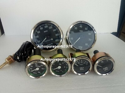Smiths-Replica 52mm-Kit- Temp-Oil Fuel Volt+ Speedo 0-180KMH + 0-80RPM ...