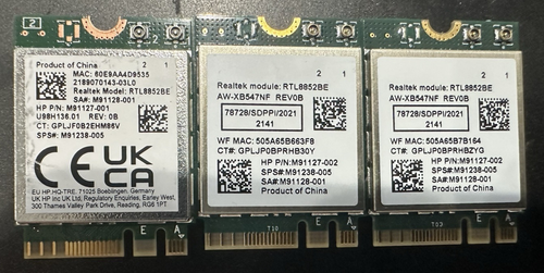 Lot of 3 Realtek WiFi 6 RTL8852BE M.2 802.11A Wireless Card SKO-WLAN ...