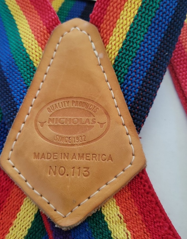 Nicholas Work Wear Suspenders Rainbow Adjustable Thick Heavy Duty | eBay