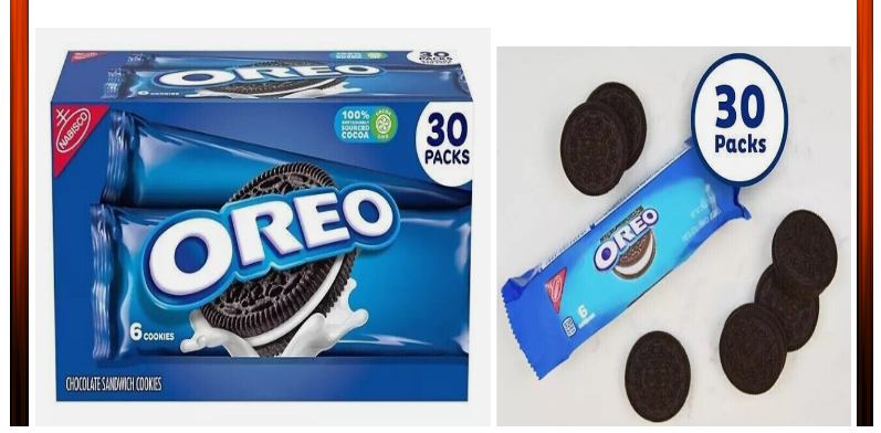 Nabisco Oreo Chocolate Sandwich Cookies 2 Oz Ea 30 Pk 2 PACK Nabisco