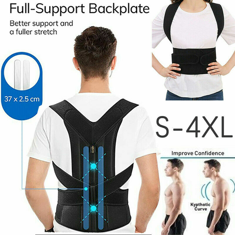 Back Posture Corrector Full Back Support Back Brace Straightener Neck ...