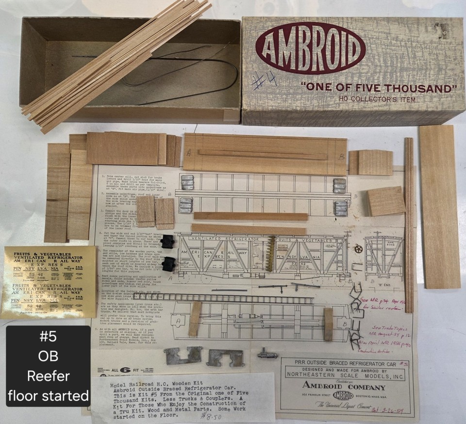 (31) AMBROID HO 1:87 kits, OB Reefer, Poultry/Reefer, & Stock Car ...