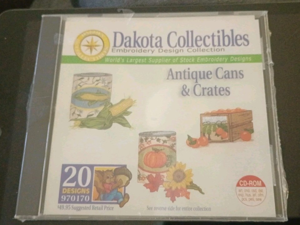 Dakota Collectibles Machine Embroidery Design Cd Antique Cans & Crate ...