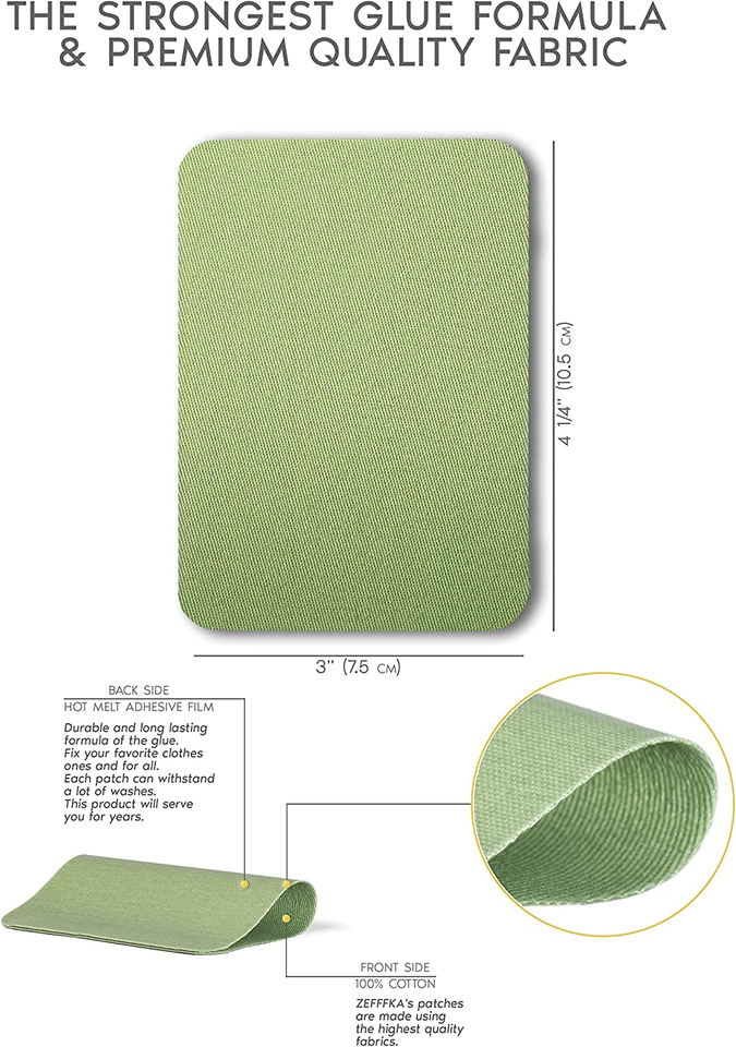 Premium Quality Fabric Iron-on Patches Inside & Outside Strongest Glue ...